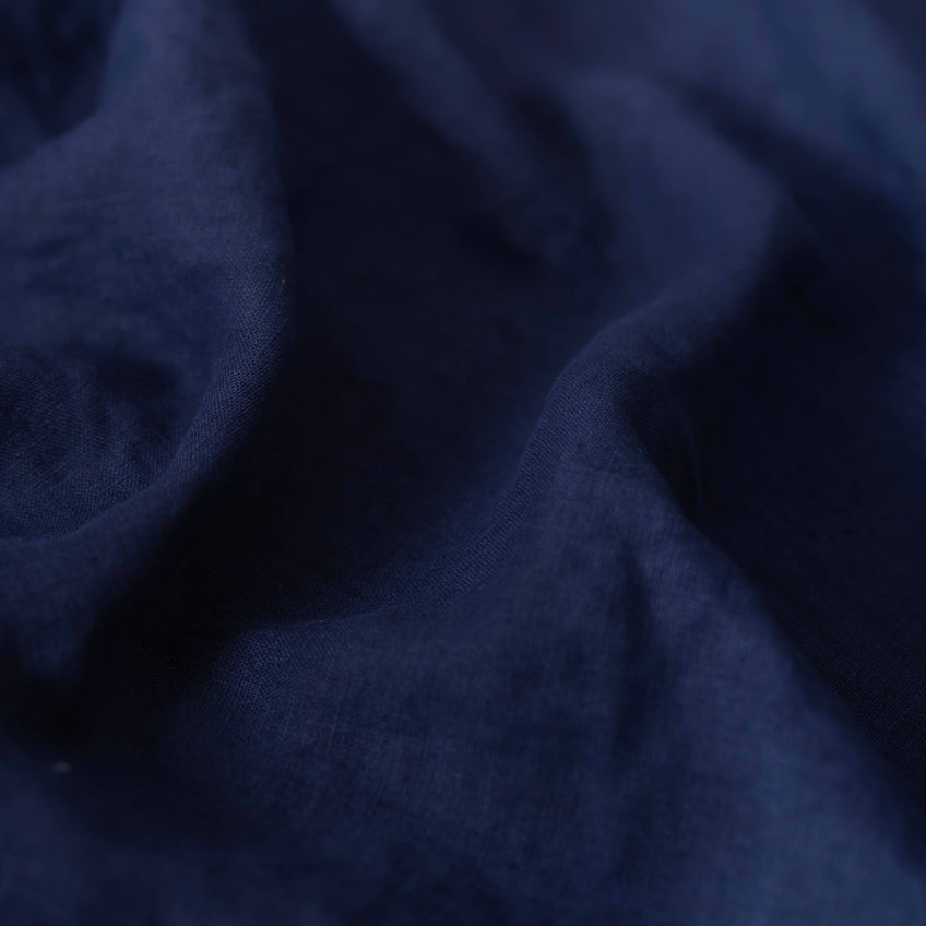 Washed Navy Linen Fabric by the Metre | Wild Linens