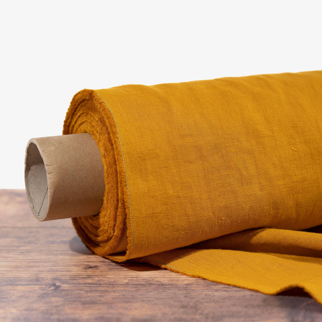 Mustard Yellow Linen Fabric by the Metre | Wild Linens