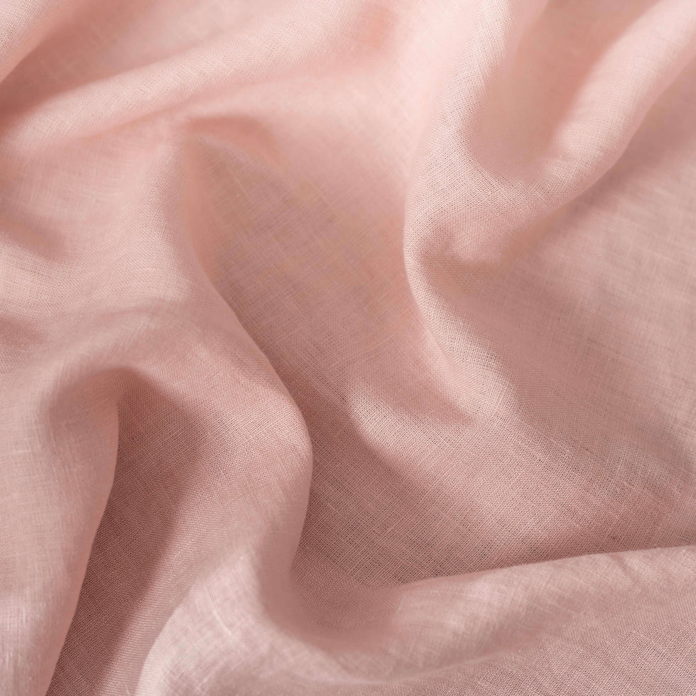 Washed Blush Pink Linen Fabric by the Metre | Wild Linens