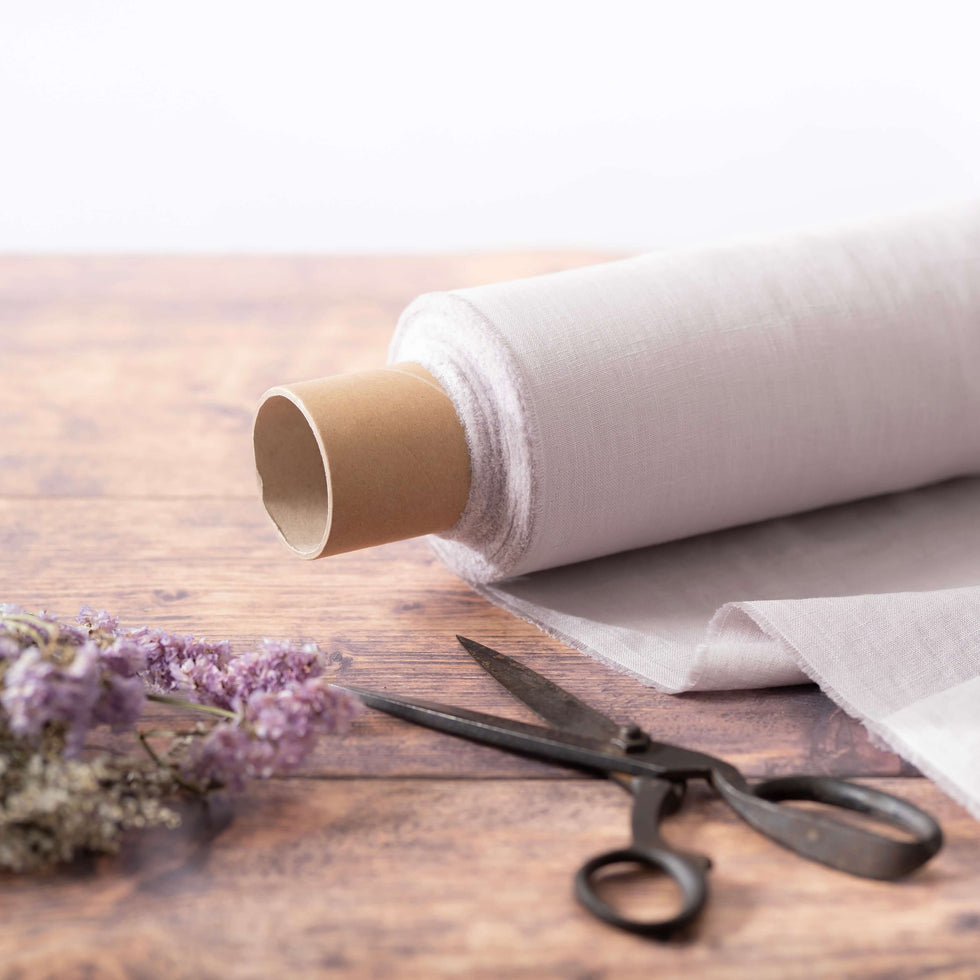 Washed Light Grey Linen Fabric by the Metre | Wild Linens
