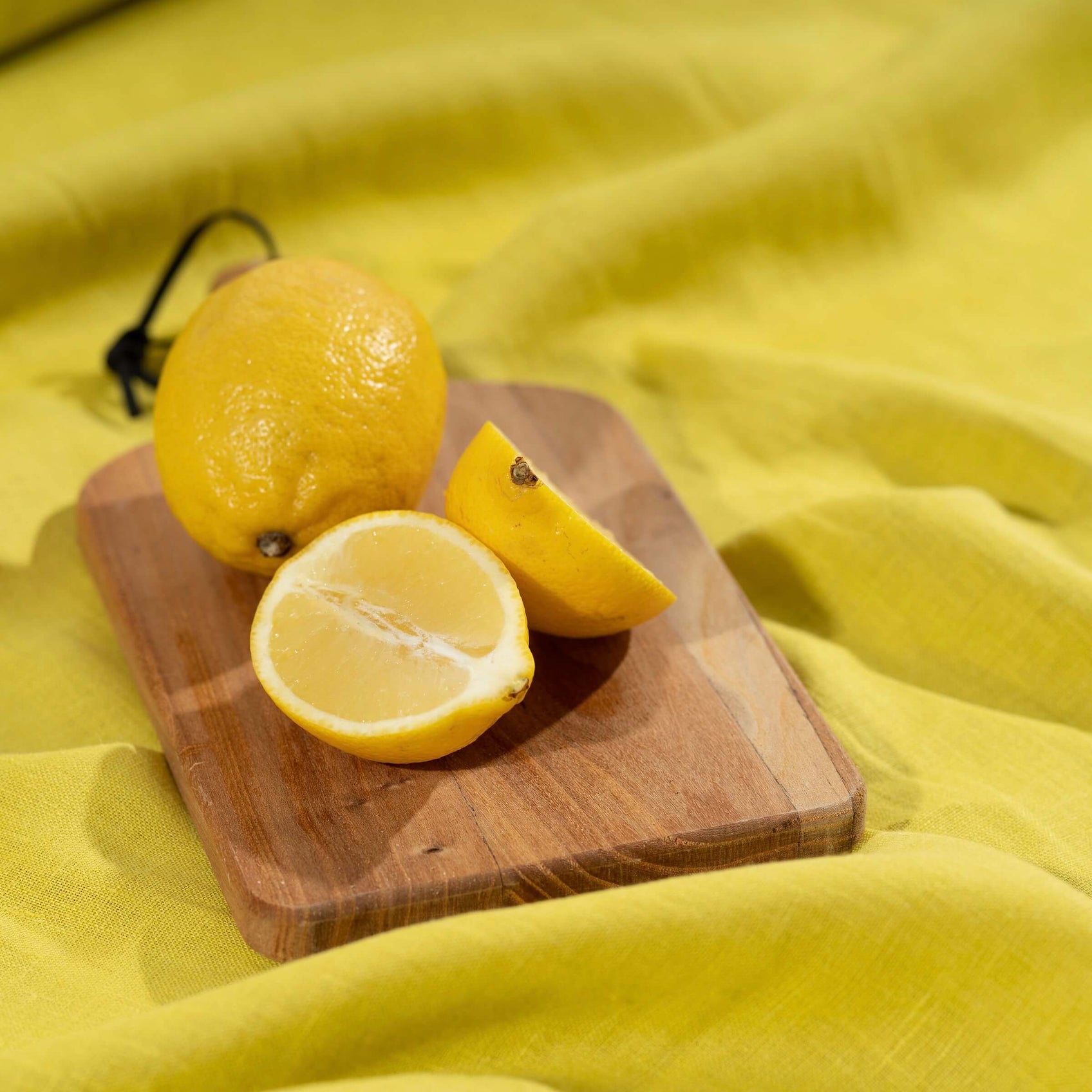 Washed Lemon Yellow Linen Fabric by the Metre | Wild Linens