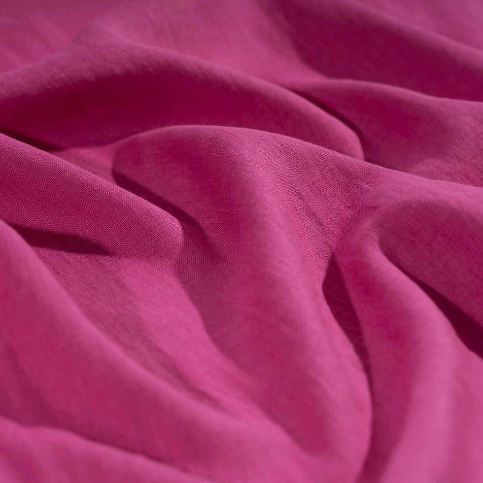 Washed Fuchsia Pink Linen Fabric by the Metre | Wild Linens