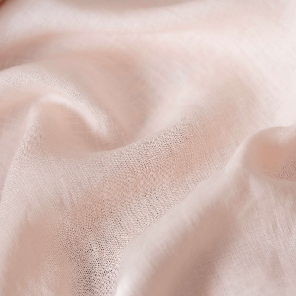 Washed Pale Pink Linen Fabric by the Metre | Wild Linens